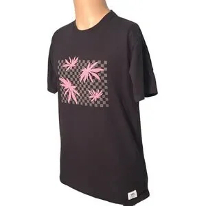 Vans | Shirts | Vans Off The Wall Mens Medium Light Pink Leaf Black ...
